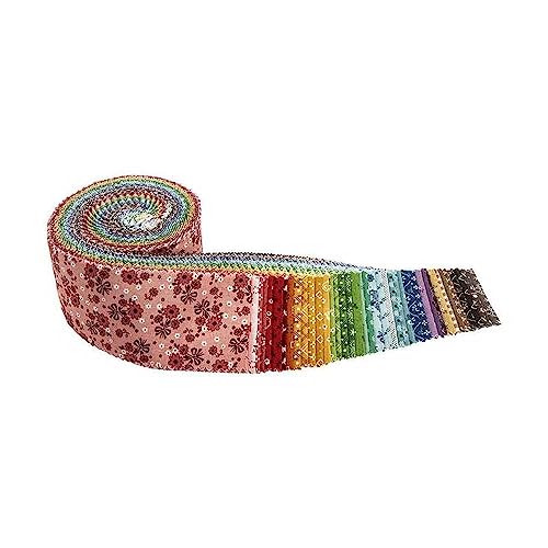 Calico 2.5 Inch Rolie Polie by Lori Holt of Bee in My Bonnet for Riley Blake Designs Includes 40 Pieces