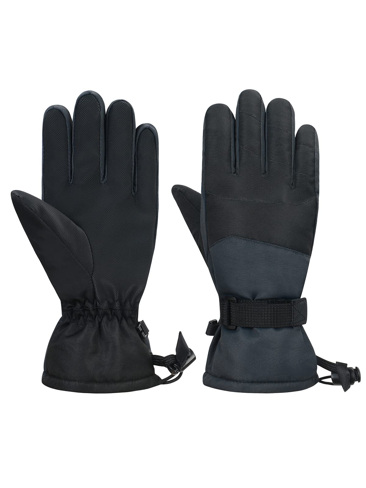 Century Star Kids Waterproof Gloves Snow Gloves Warm Winter Gloves for Kids Boys Girls Ski Gloves Sport Mittens Black 10-14 Years