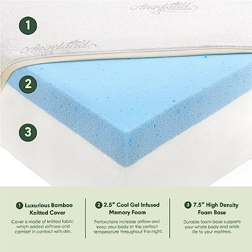Furinno Angeland Luxury III Gel Infused Memory Foam Mattress/CertiPUR-US Certified/Pressure Relieving/Hypoallergenic, 10-Inch, Full