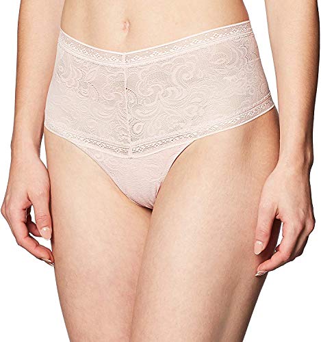Maidenform womens Tummy Smoothing Lace Thong Panties, Black, 5 US