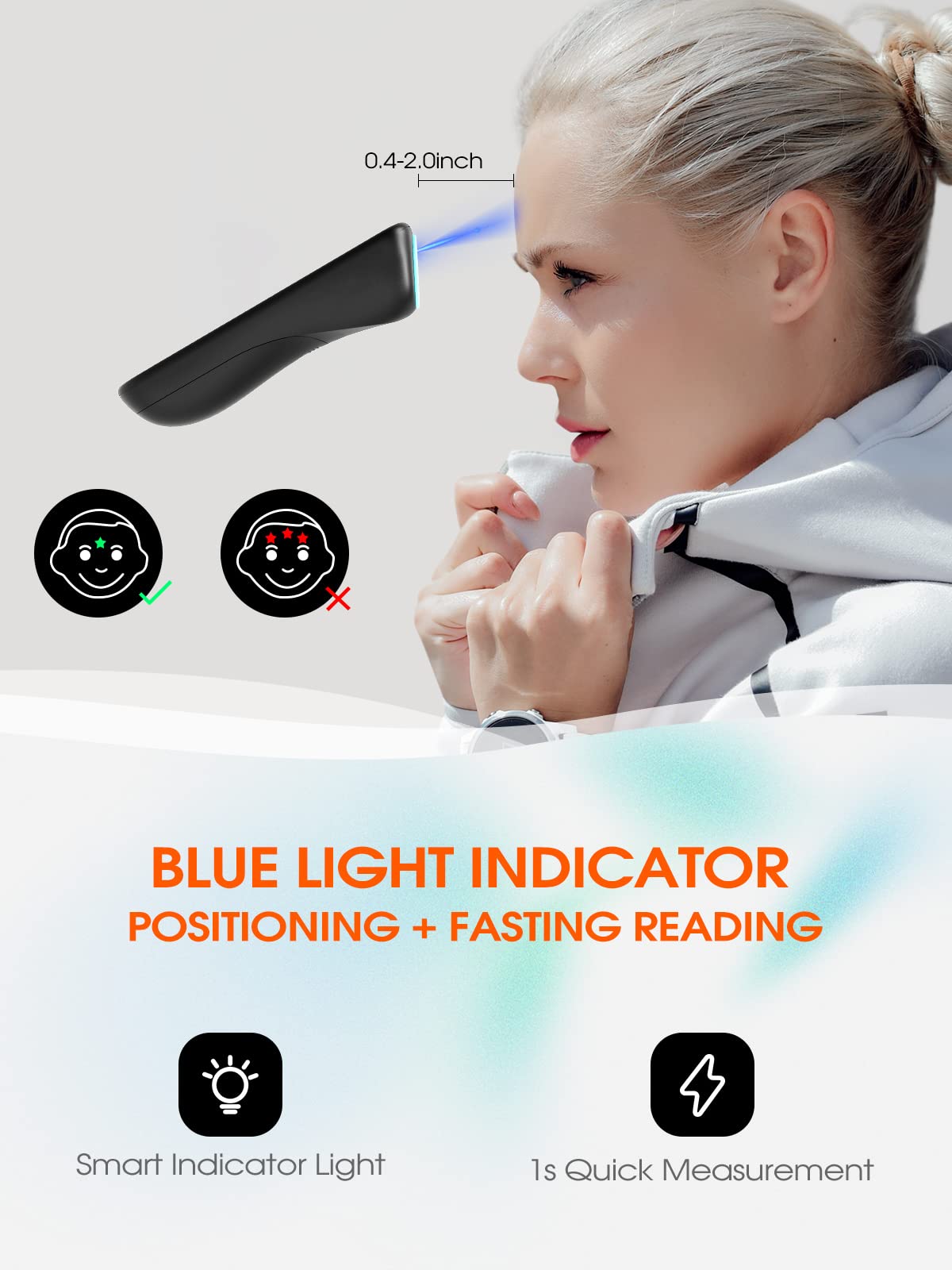 Danz No Touch Thermometer for Adults and Kids, Forehead Digital Baby Thermometer with 3-Color Backlight, Infrared Thermometer 1 Second Fast Reading, Fever Alarm