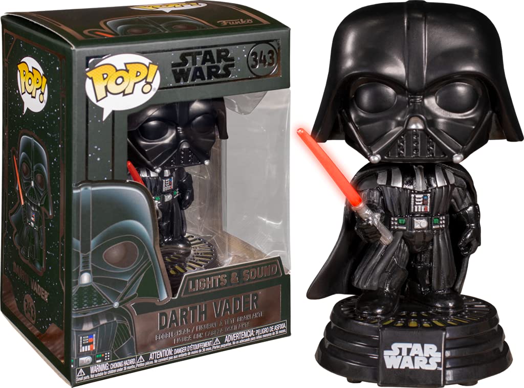 POP Star Wars: Darth Vader Electronic with Lights and Sound Funko Vinyl Figure (Bundled with Compatible Box Protector Case), Multicolor, 3.75 inches