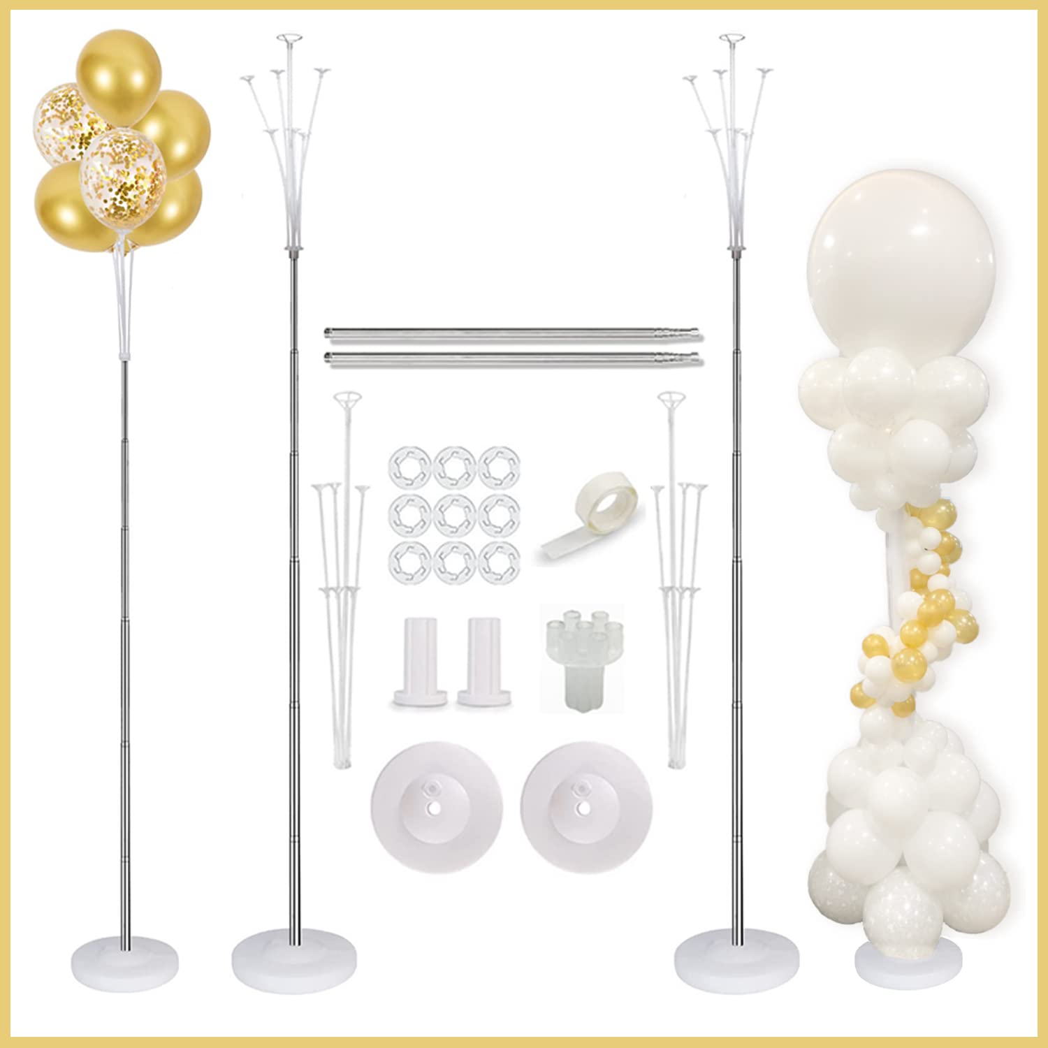 JC HUMMINGBIRD Balloon Large Arch and Column Sets (Birthday, Baby Shower, Wedding, Graduation) (Metal with Topper)