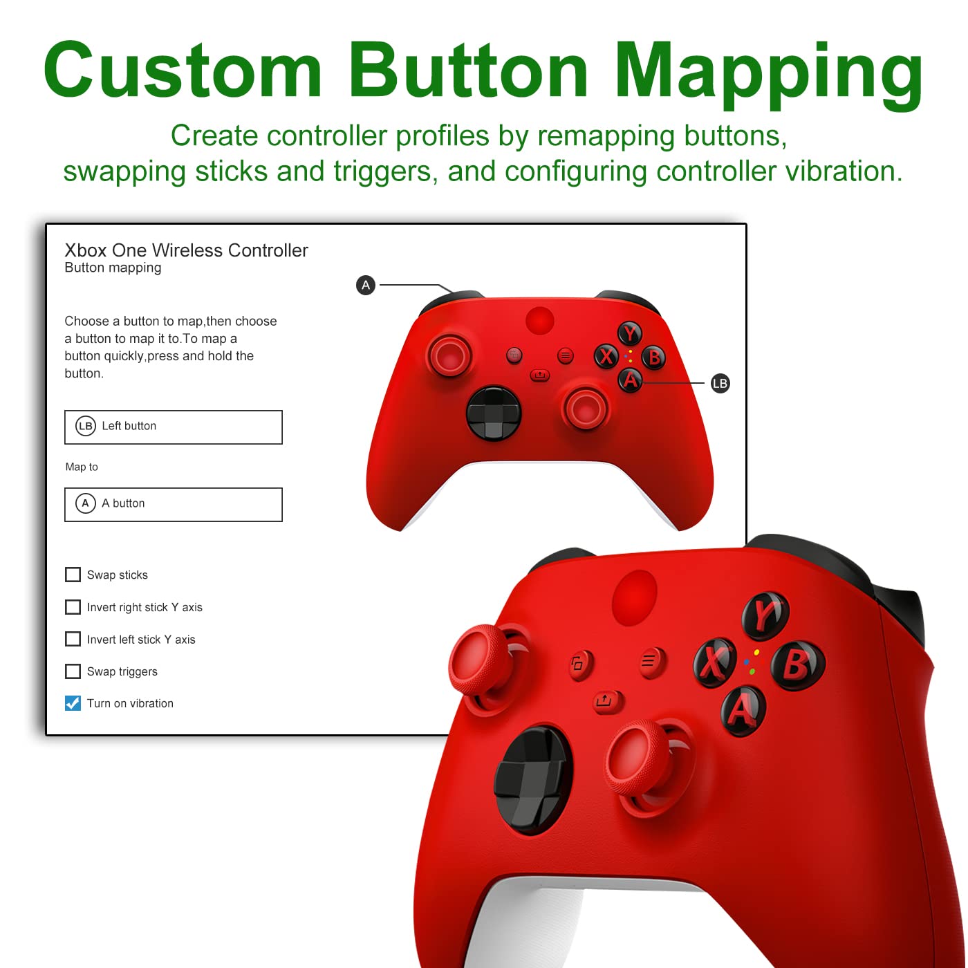 Controller for Xbox One, Replacement for Xbox Controller, Compatible with Xbox Series X|S and Windows 10/11, Support Custom Mapping, with 3.5mm HiFi Headset Jack/Dual Motors/ 6-Axis Gyroscope