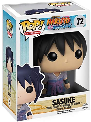 POP Naruto Shippuden - Sasuke Funko Pop! Vinyl Figure (Bundled with Compatible Pop Box Protector Case), Multicolor, 3.75 inches