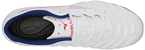 Mizuno Boy's Rebula Cup Select Jr. Soccer Shoe, White-Red, 2 Big Kid