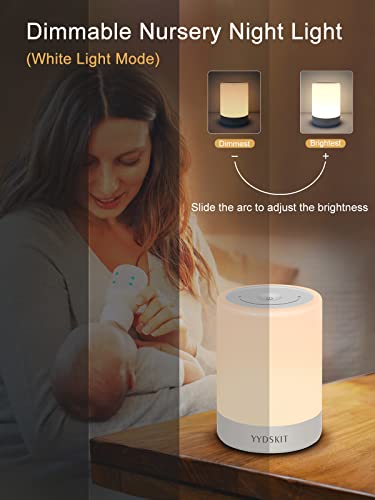 YYDSKIT Nursery Night Light for Kids Color Changing Rechargeable Touch Lamp for Newborn Baby Nursery Lamp Lasting Up to 100Hours Bedside Nightlight