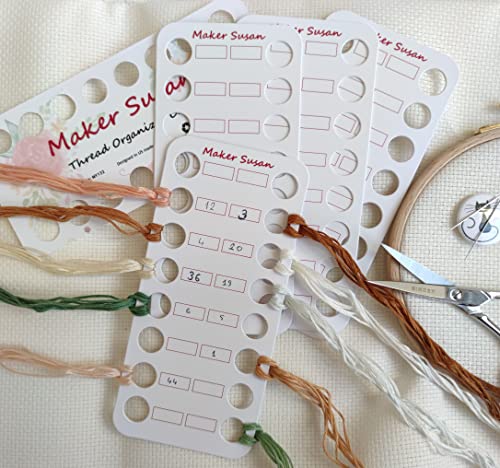 Maker Susan Loves Reading Pattern Counted Cross Stitch Kits for Adults and Beginners with Wooden Hoop, DMC Fabric, Threads and Needles, Embroidery Thread Floss Organizer Cards, Embroidery Kit (E2002)