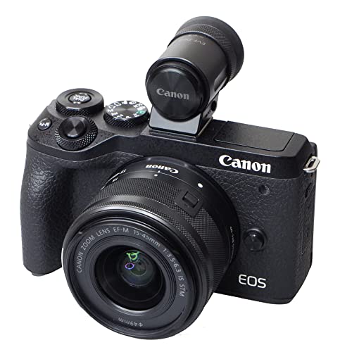 Canon EOS M6 Mark II Bundle: 15-45mm & 55-200mm Lenses, EVF-DC2 Viewfinder, Tripod, 64GB Memory Card, Accessories β Complete Photography Kit