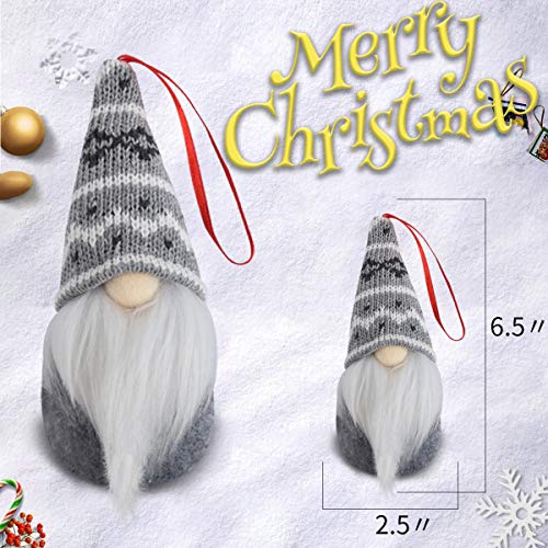 Christmas Gnome Ornaments 4Pack, Christmas Hanging Decorations Swidish Plush Gnome Tomtees,Xmas Plush Scandinavian Santa Beard Ornaments for Christmas Tree Fireplace Home Decor (A)