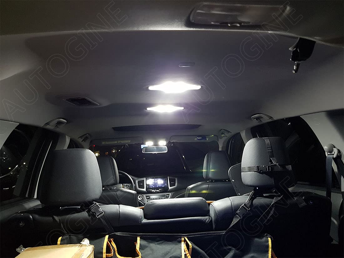 AUTOGINE White LED Interior Lights Kit Package for Ford Explorer 2011 2012 2013 2014 2015 2016 2017 2018 2019 Super Bright 6000K Interior LED Light Bulb Package + Install Tool