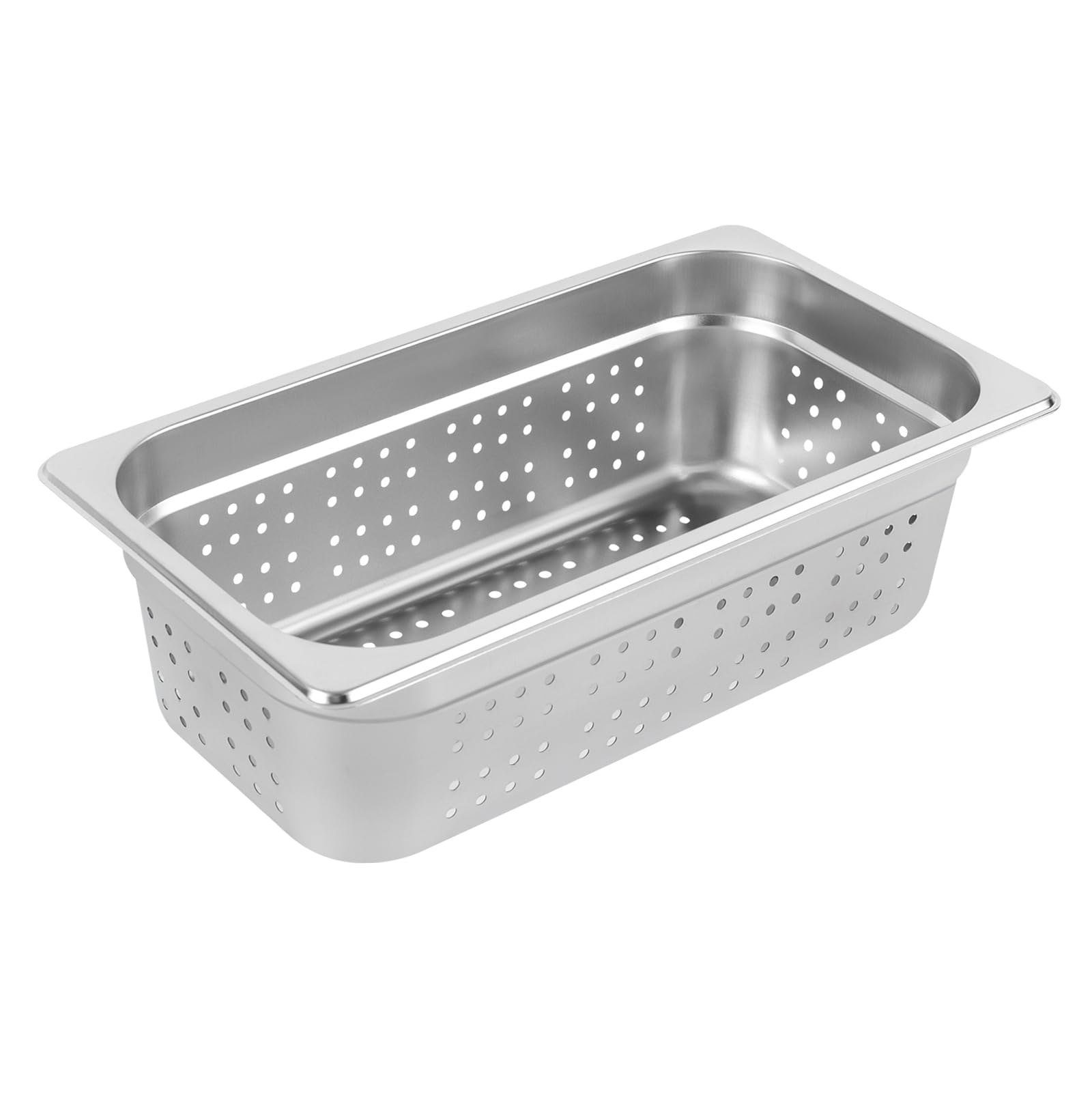 DYNAMI 2-Pack Anti-Jam Perforated Stainless Steel Steam Table Pan, 1/3 Size, 4" Deep Commercial Chafing Steam Table Pan Hotel Pans,Catering Food Pan (2-Pack,1/3 Size, 4" Deep)