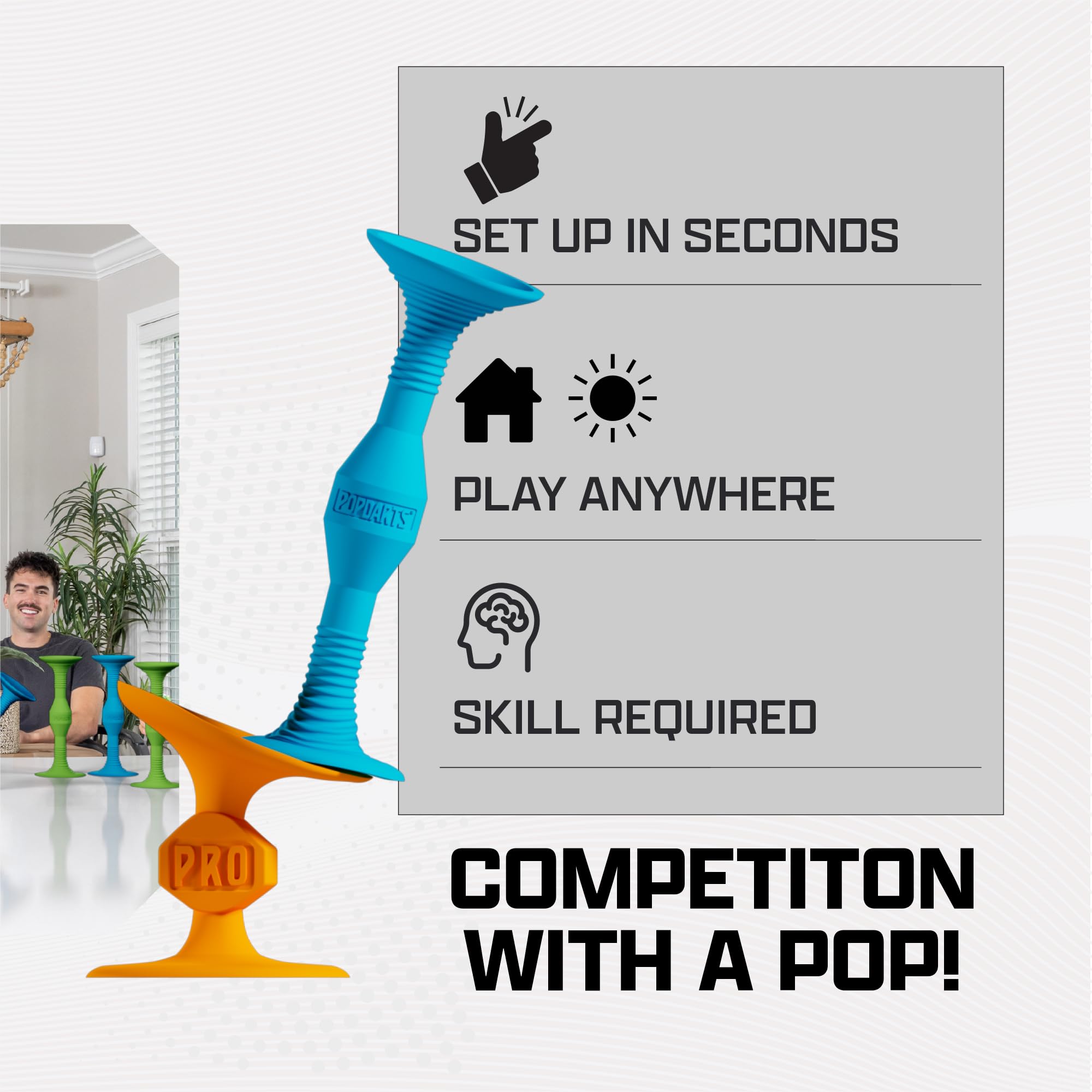 Popdarts Pro Pack (Blue and Green) - Indoor, Outdoor Suction Cup Throwing Game - Competition with a POP