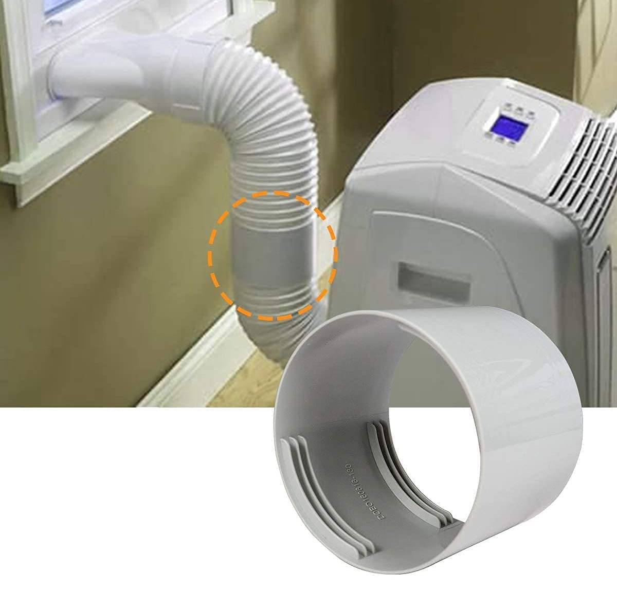 Portable AC Coupler Thread AC 5 inch Air Conditioner Exhaust Hose Coupler/Coupling/Connector, Support Clockwise/Counter-Clockwise Thread, AC Hose Coupler Coupling Extension