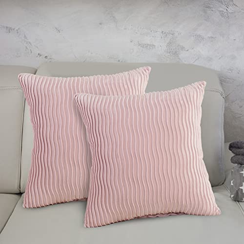 Gloppie Throw Pillow Covers Decorative Pillows Covers 18x18 inch Velvet Couch Pillow Case Square Pillow Cases Cushion Covers for Sofa Bed Office Chair Dorm Room Decor Pink