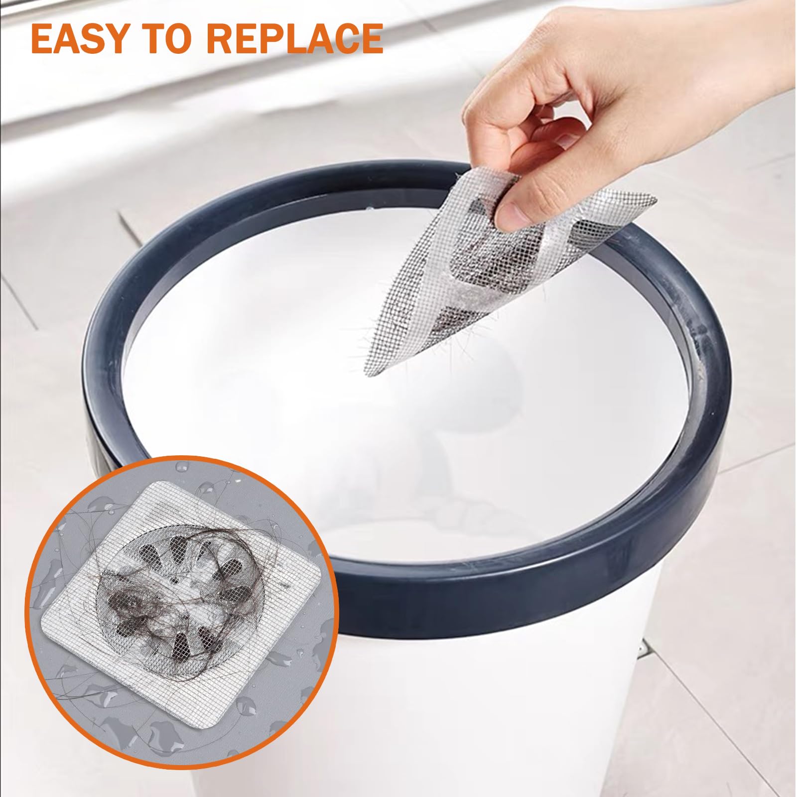 Disposable Sewer Hair Trap, 200 PCS Floor Sewage Sticker, Disposable Shower Drain Hair Grabber Sewage Net Sticker, Sewage Filter, Bathroom, Laundry, Bath, Sink, Kitchen