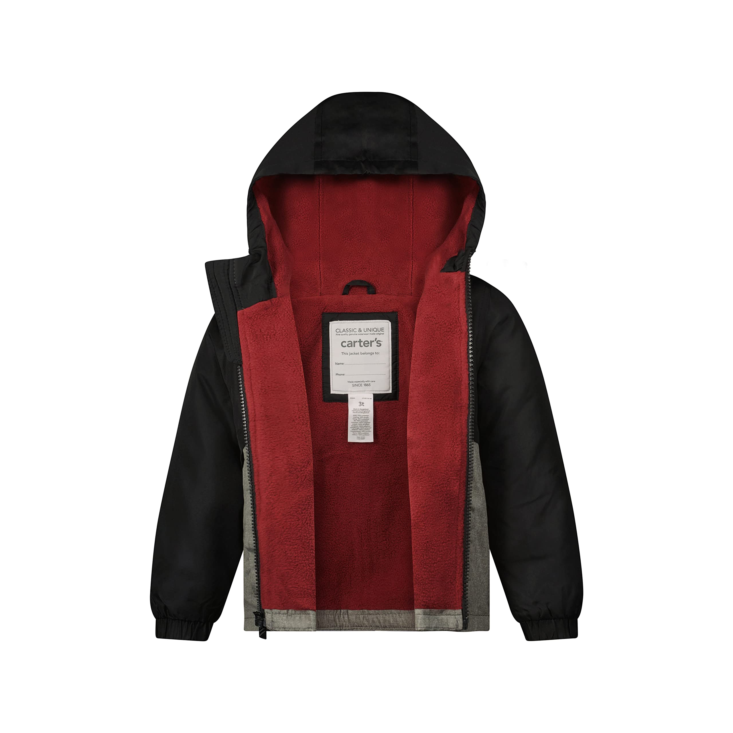 Carter's Baby Boy Winter Jacket, Black, 18 Months