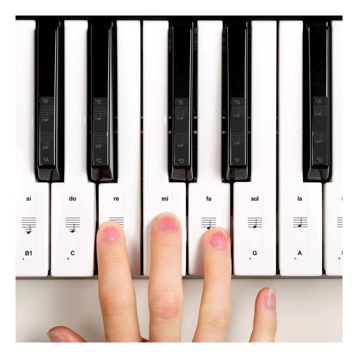 Piano Sticker Piano Keyboard Stickers Piano Stickers for Keys 32, 37, 54, 61, 88 Replacement Piano Stickers with Mounting Stick Wiping Cloth Color Piano Stickers Black Piano Stickers 2 Pack