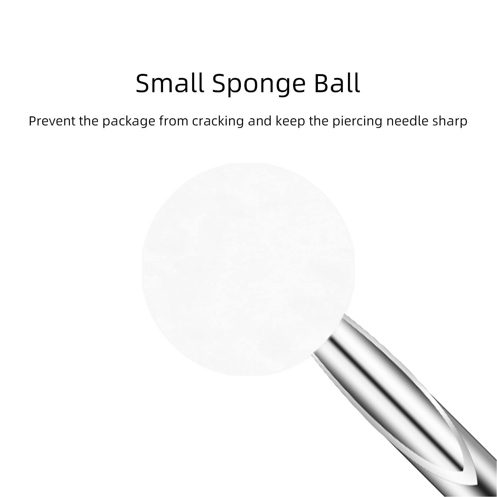 Body Pierce Needles, 12G Supplies 100pcs Sponge Head Pierce Needle for Nose