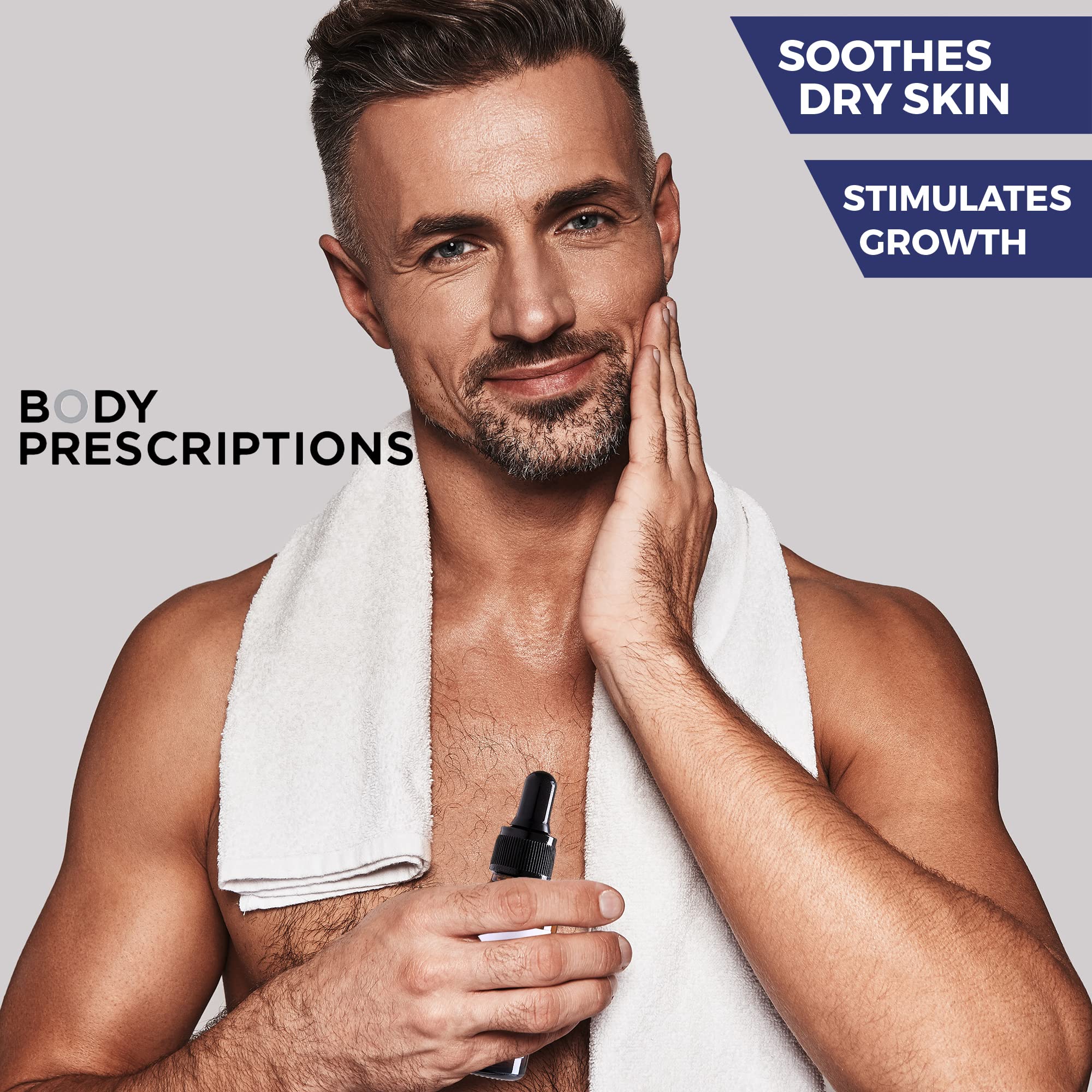 Body Prescriptions 3 Pc. Beard Oil For Men - Scented Conditioning Beard Growth Oil for Beard and Mustache Infused with Vitamin E for Men