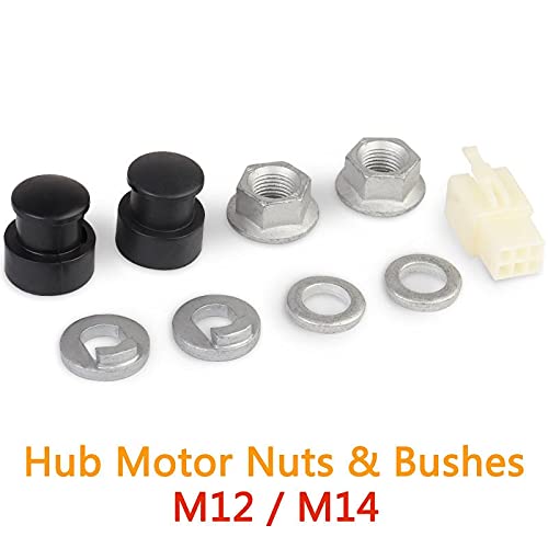 Carreteiro E-Bike Electric Bicycle Hub Motor Axle M12 Rear Lock Nut/Lock Washer / /Nut Cover with 12mm Shaft
