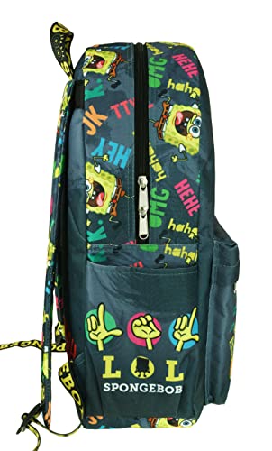 KBNL SpongeBob Backpack with Laptop Compartment for School, Travel and Work, Black, (A22222-SB)