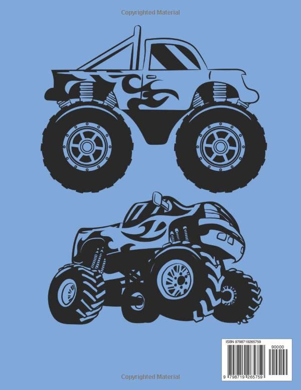Monster Truck Coloring Book: Large Print Designs for Kids Ages 4-8