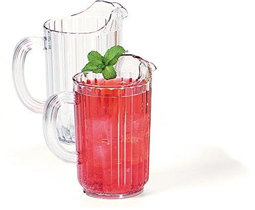 Carlisle FoodService Products Clear Pitcher Tall Pitcher, Plastic Pitcher for Restaurants, Catering, Kitchens, Plastic, 32 Ounces, Clear