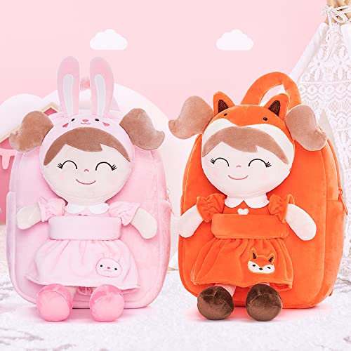 Gloveleya Kids Backpack Toddler Backpack Soft Plush Fox Girl Doll Backpacks 9"…