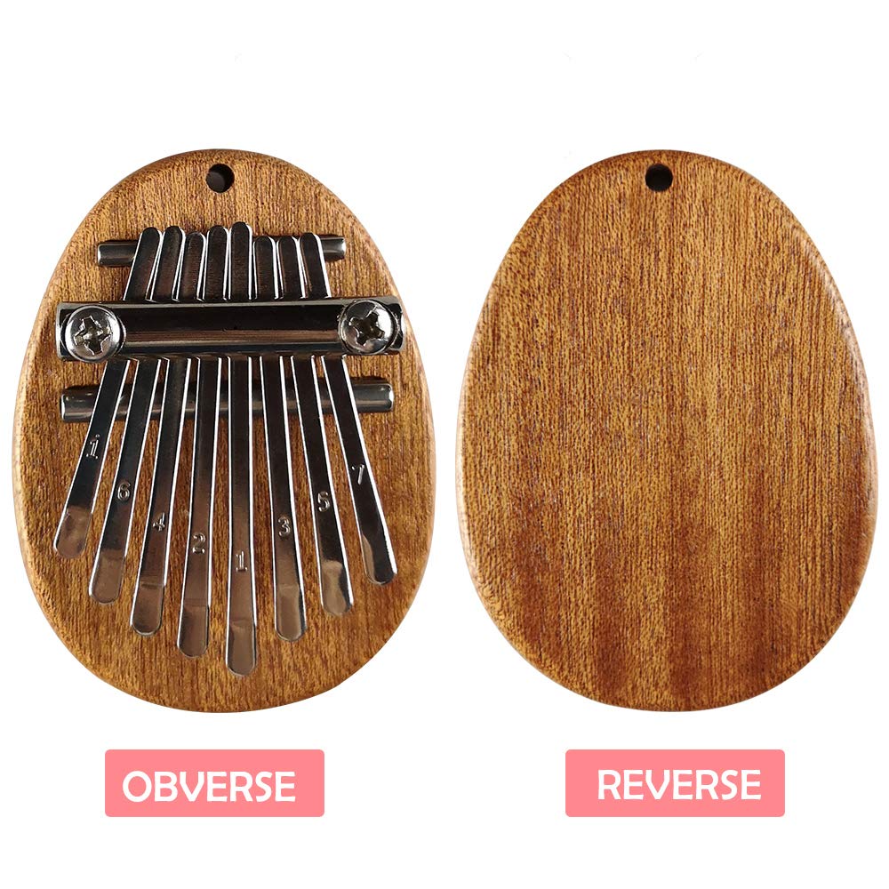 Melogale Kalimba Portable Mini 8 Key Thumb Piano Marimba Mbira Kisanji Musical Good Accessory Pendant Finger Piano Gift for Adults and Children