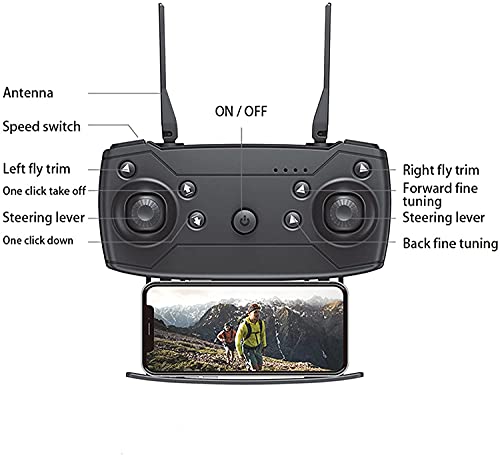 meekiee 2021 Latest Waterproof Professional RC Drone with 4K Camera Rotation,Drone Dual for Kids and Adults, E88 Pro Rotation HD Wide Angle FPV Live Video (A-E88Pro), black