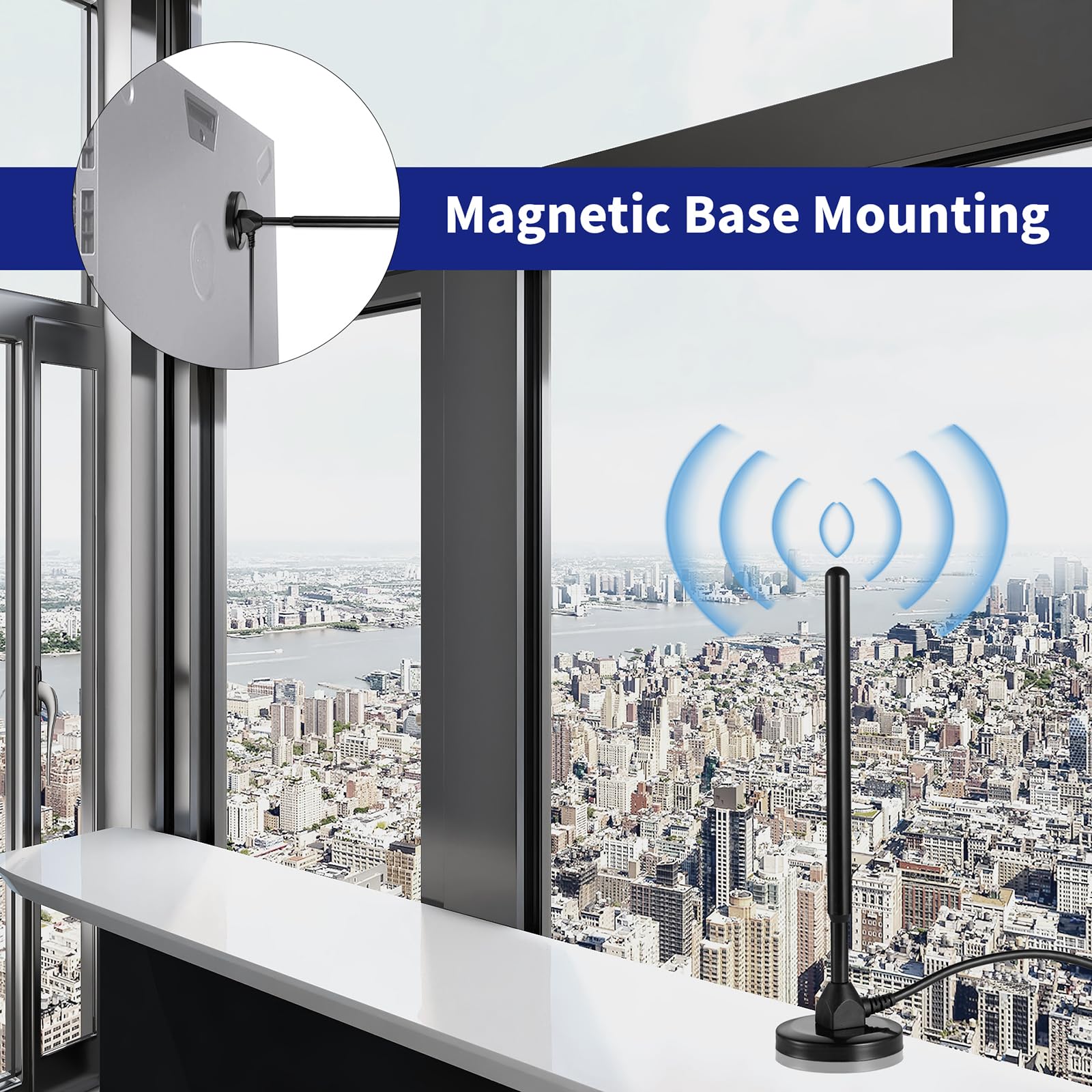 Waterproof 5.8dBi Magnet Base Mount 915MHz Lora Fiberglass Antenna with 10ft Cable for Helium Hotspot RAK RAK2 Nebra Bobcat 300 SenseCAP M1 SyncroB.it Hotspot Finestra HNT Miner,Eifagur