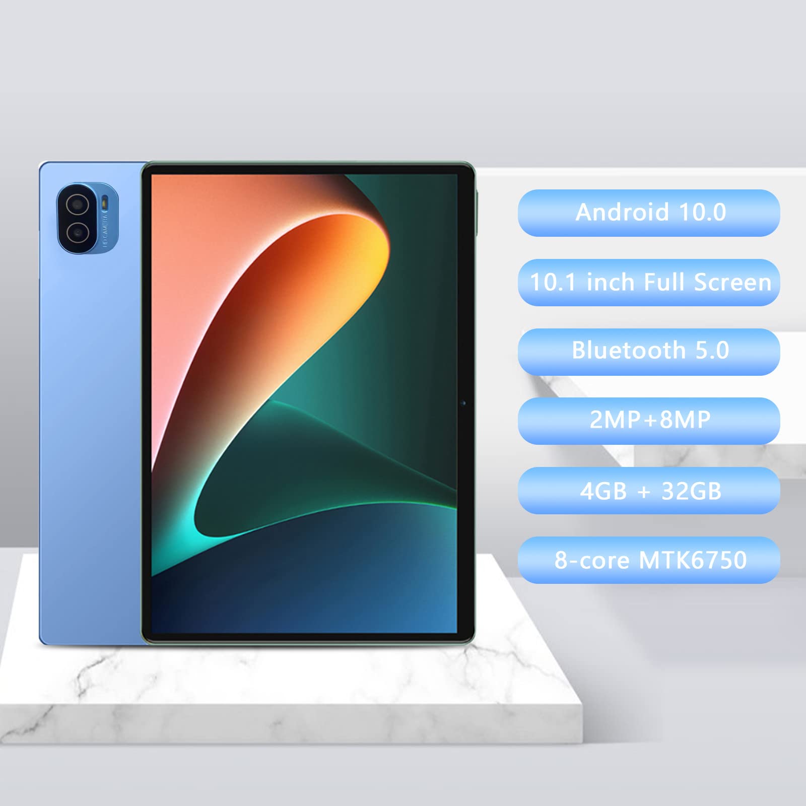 CARRYKING A10 Tablet, 10.1'' Android 10.0 HD Display Dual Cameras (Front 2.0 MP, Back 8.0 MP Camera) Tablet, Octa Core Processor 4GB RAM, 32GB ROM, Support SIM Card & TF Card