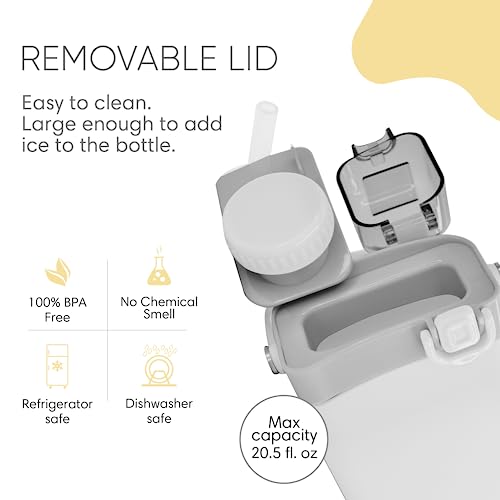 KEHOVI Collapsible Silicone Water Bottle - Reusable Foldable Bottle- Portable Bottle - Essential for Sports Gym Camping Hiking β Travel Must Have - Leak Proof - BPA Free - 20.5 oz (Platinum Gray)