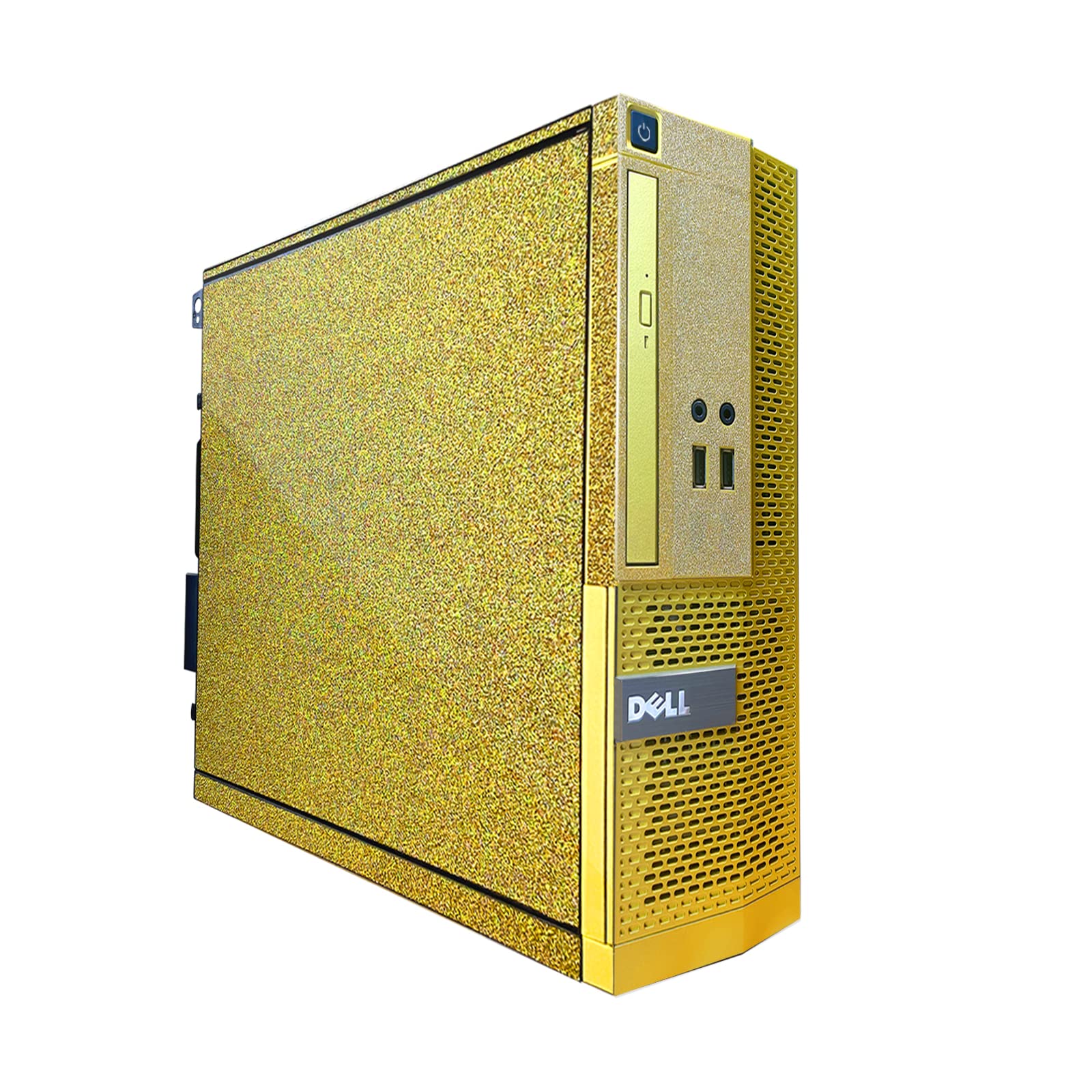Dell PC Treasure Box Desktop Computer Intel Quad Core I5 up to 3.6GHz, 8GB DDR3 RAM, 256GB SSD, WiFi & Bluetooth, Keyboard & Mouse, DVD, Windows 10 Pro (Renewed) (Glamour Gold)