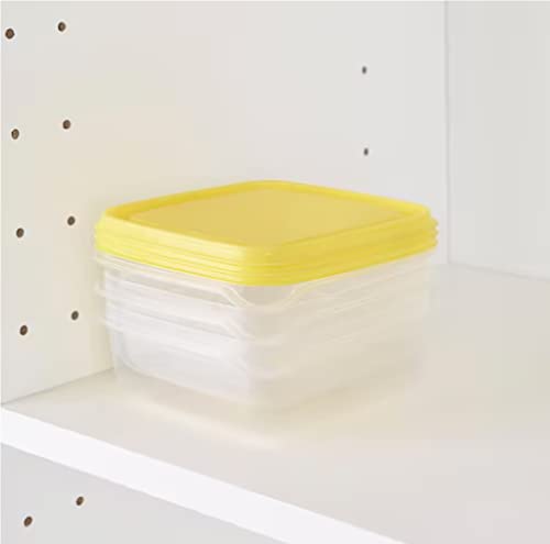 PRUTA Storage Food Container Boxes Clear/Yellow 20 oz Polypropylene (Pack of 3)