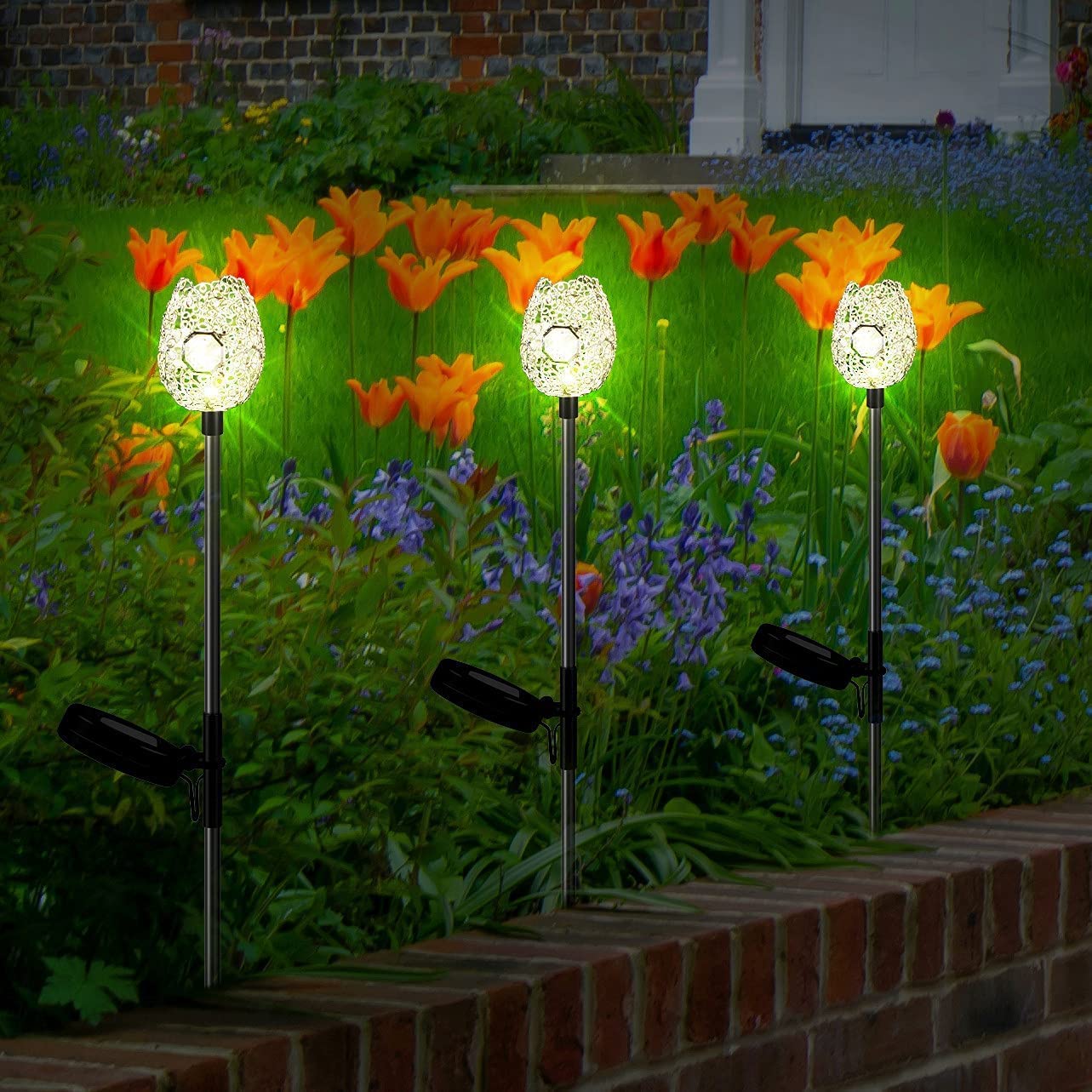 Solar Outdoor Lights 2 Packs,Garden Decor Pathway Lights Anzid Landscape Lighting Waterproof for Outside Backyard Fence Lawn Patio