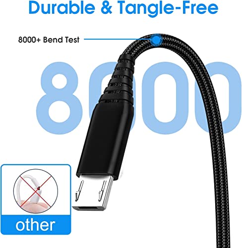 PS4 Controller Charger Cable,Playstaion 4 Charging Cord 10ft 2Pack for Sony Playstaion 4,PS4 Slim/Pro,Dualshock 4,Xbox One/One X,Micro USB High Speed Data Sync Power Wire,Nylon Braided Extra Long