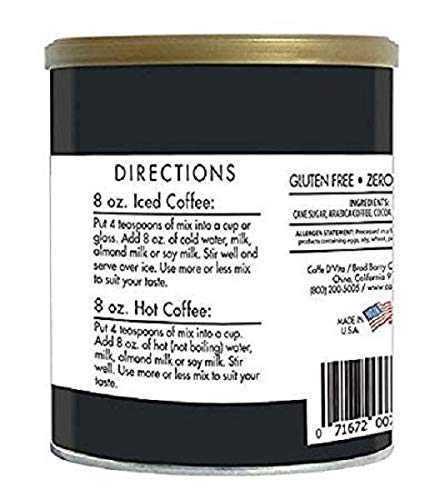Caffe D’Vita Simply Iced Coffee - 100% Colombian Arabica Instant Mix, Latte Mix, Low Calorie Iced Coffee, Lightly Sweetened, Dairy Free, Instant Coffee Drink - 2.5 Lb Can