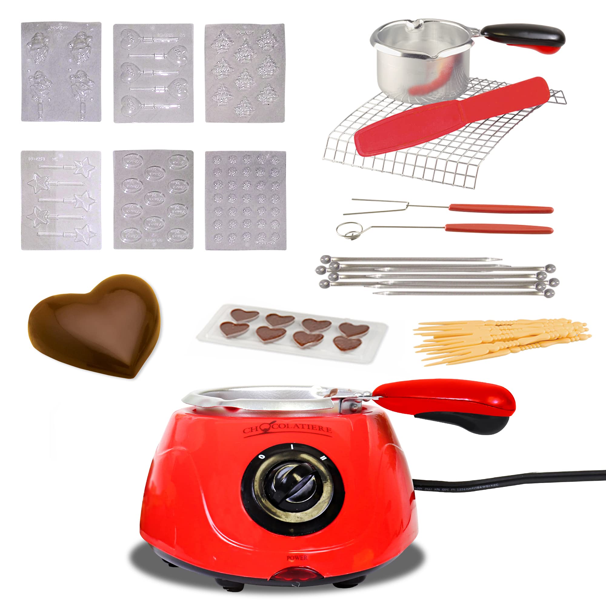 Chocolatiere - Electric Chocolate Melting Pot in Red