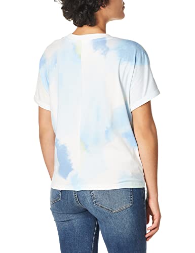 Champion Women's Tie-Front Print Tee, Multi Wash Cloud Fantastic Fuchsia, X- Small
