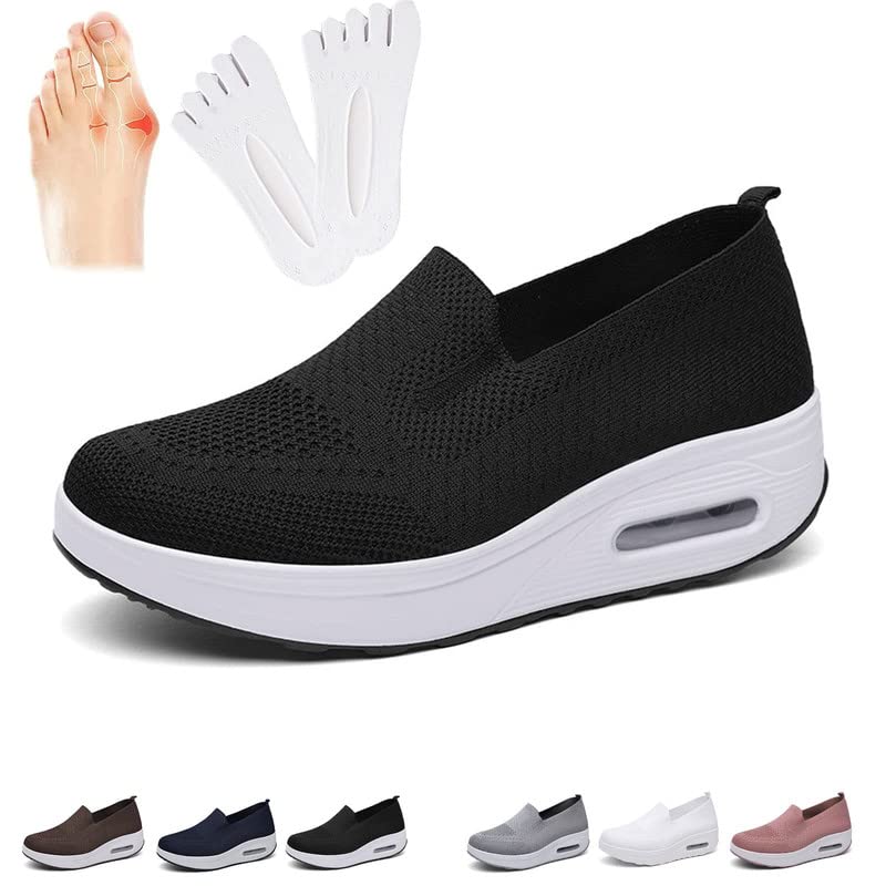 Cagora 2023 New Women's Orthopedic Sneakers, Orthopedic Shoes for Women, Orthopedic Sneakers, Orthopedic Slip On Shoes for Women Black
