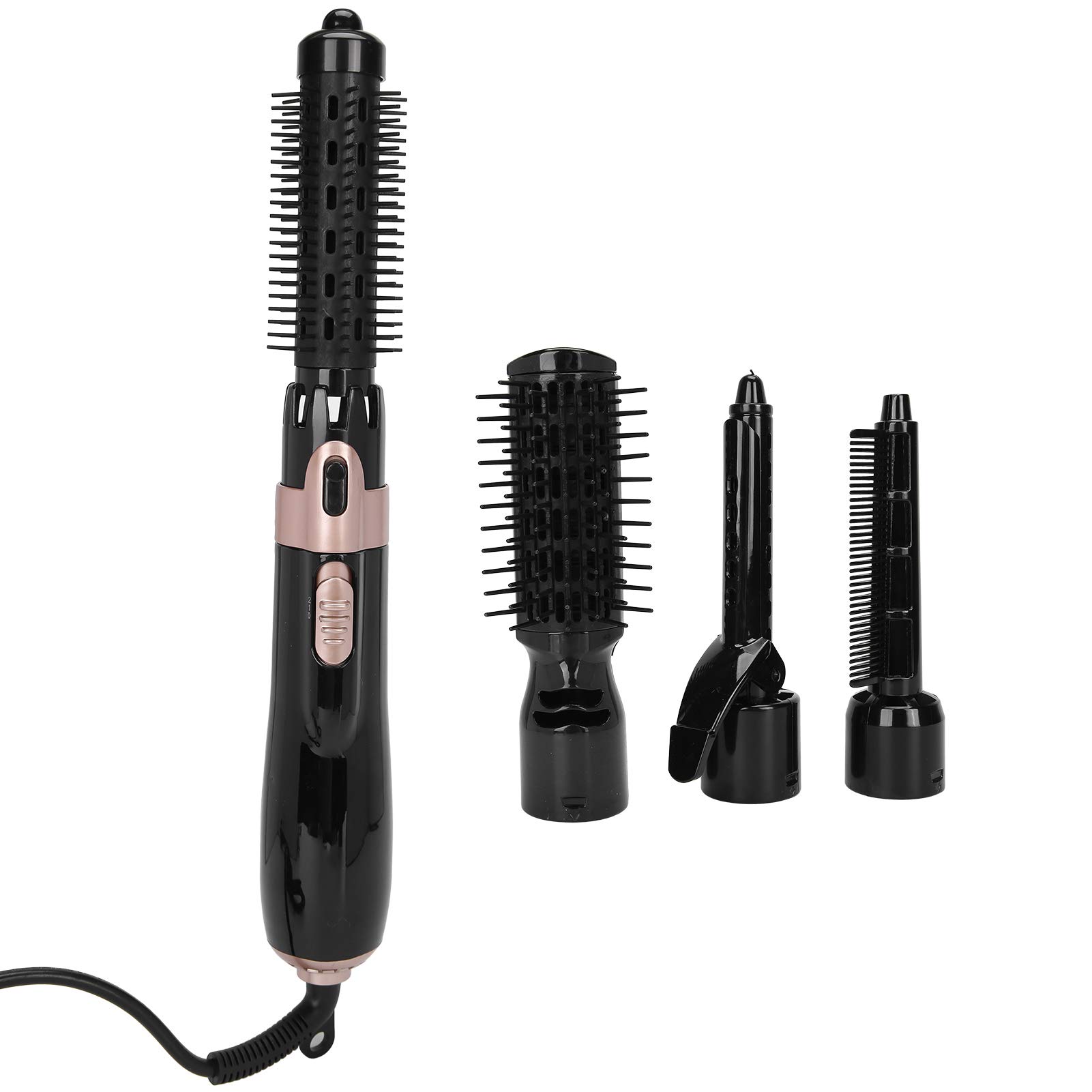 Automatic Hair Curler Curling Iron Multifunction 2 Temperature Ceramic Heating with Ergonomic Handle and 360° Rotating Cord for Easy Travel, 4 Replaceable Heads (US Plug 110V)