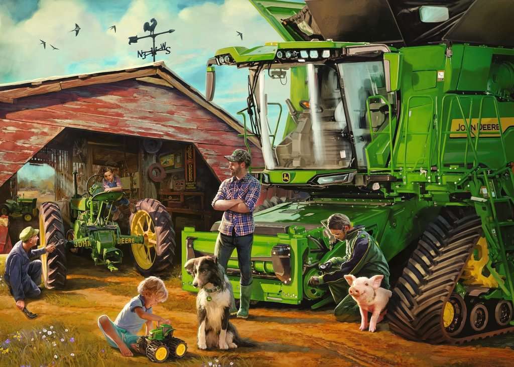 Ravensburger John Deere Then & Now 1000 Piece Jigsaw Puzzle for Adults - 16839 - Every Piece is Unique, Softclick Technology Means Pieces Fit Together