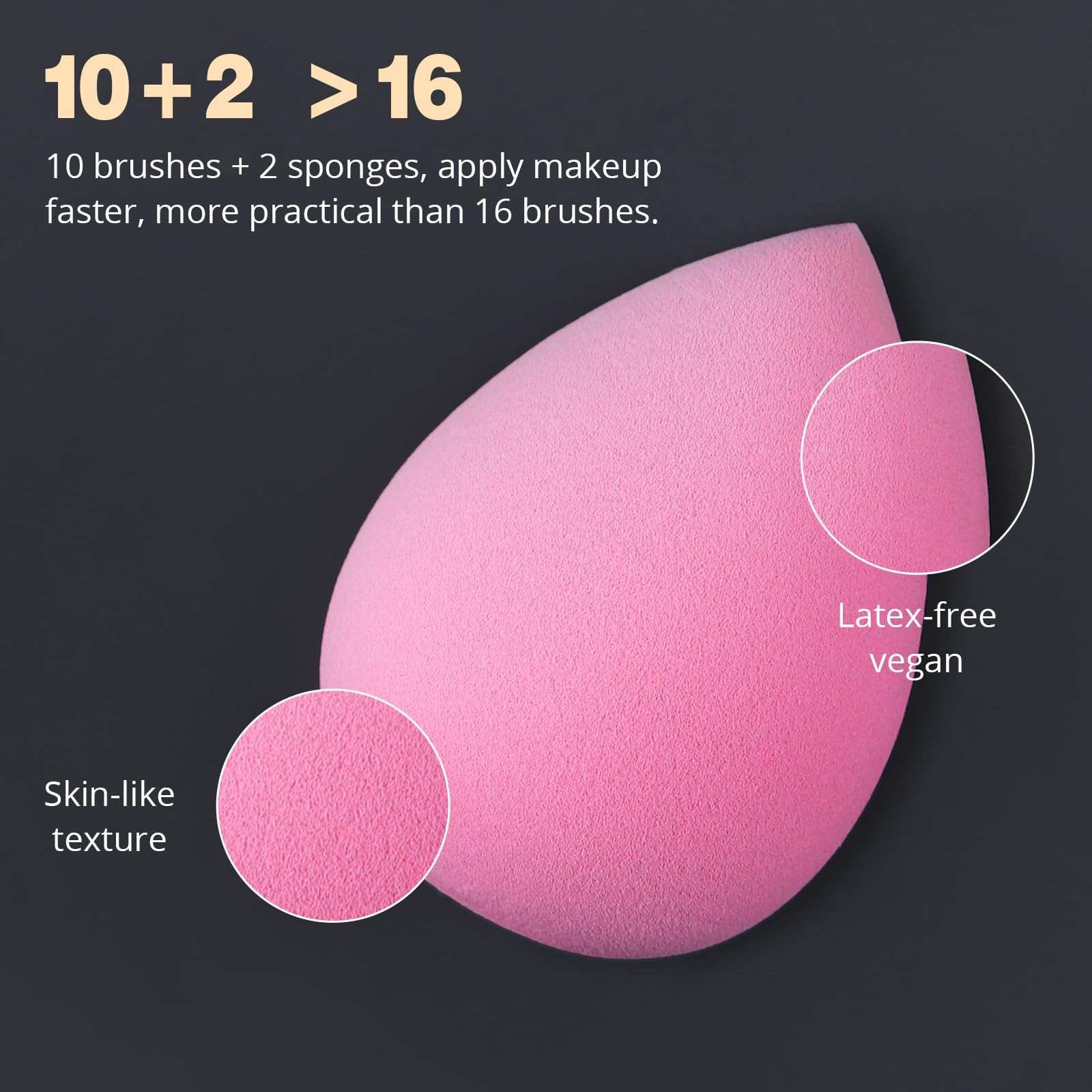 BEAKEY Makeup Brush Set, 18Pcs Makeup Brushes High End Professional for Perfect Foundation, Powder, Concealer, Cream, Blush, Eyeshadow Application with Soft Bristles, Pink Makeup Brushes