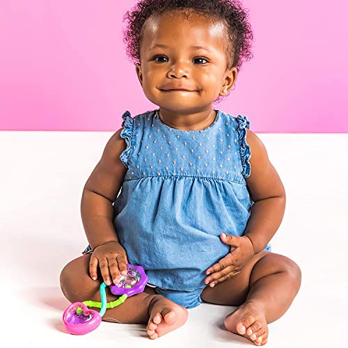 Bright Starts Rattle and Shake Barbell Toy - Pretty in Pink, Ages 3 Months +