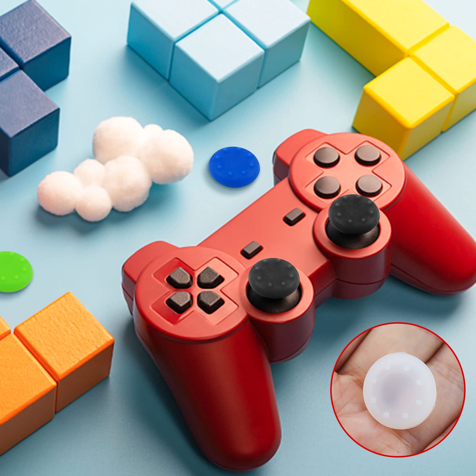 BeautyMood 40pcs Colorful Thumb Grips Silicone Analog Controller Joystick Thumb Stick Grips Caps Cover for PS2, PS3, PS4, PS5, Xbox 360, Xbox One, Xbox Series X/S Controller