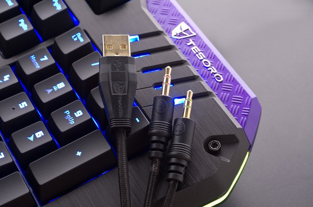 Tesoro Lobera Supreme G5NFL Red Mechanical Switch USB Hub Full Color RGB LED Backlit Side Illuminated Mechanical Gaming Keyboard TS-G5NFL (B) RD