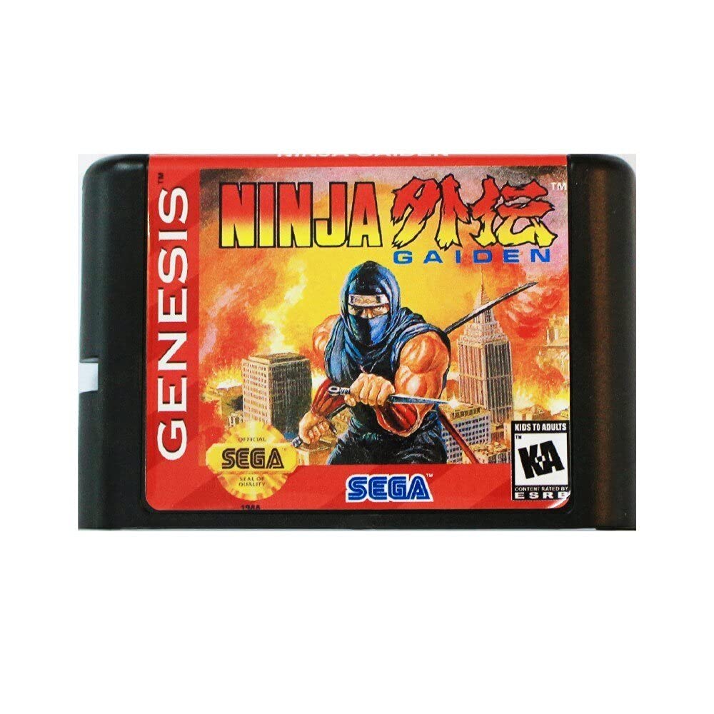 Retro Game Ninja Gaiden 16 Bit MD Game Card For Sega Mega Drive For Sega Genesis (Black)