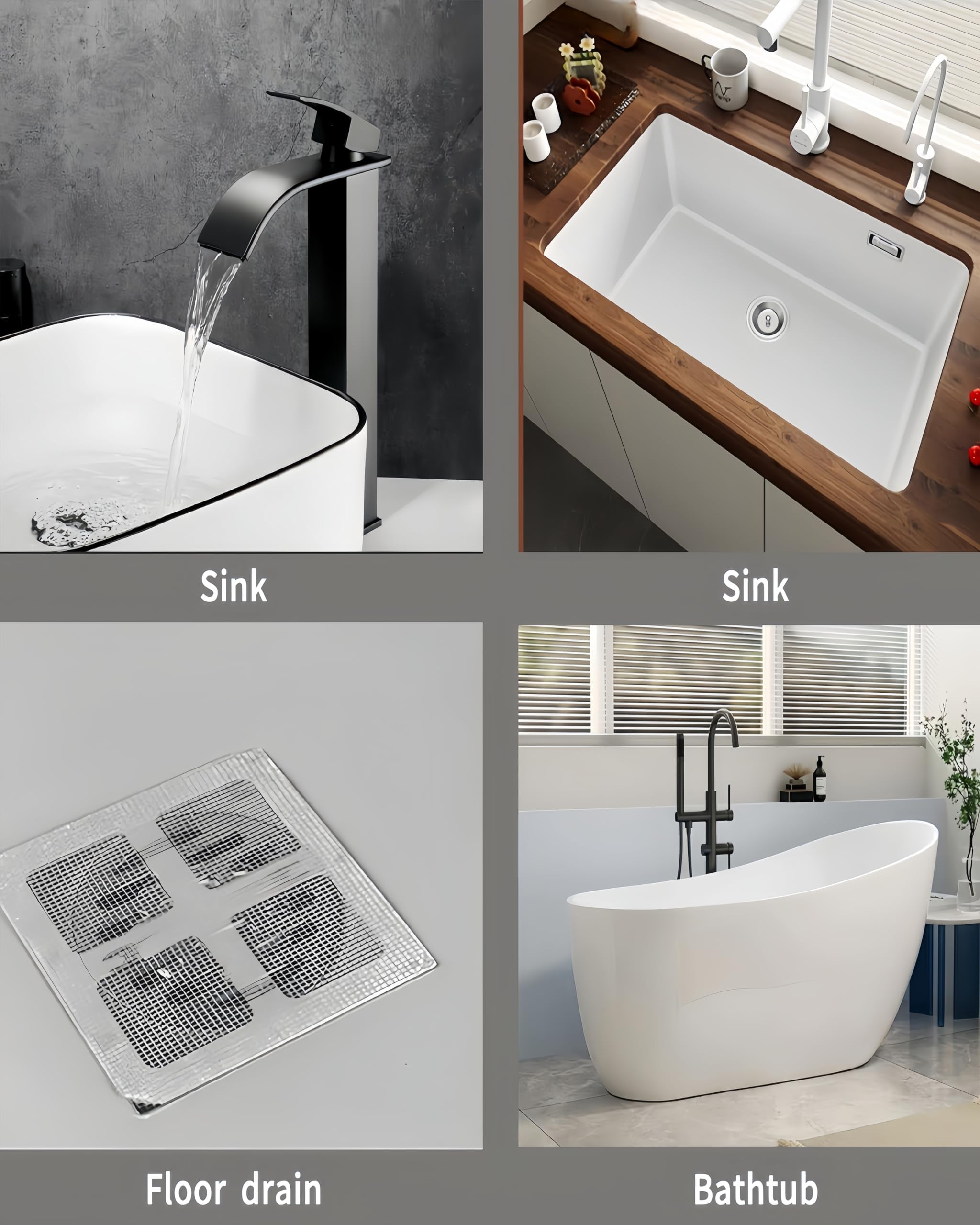 Disposable Shower Drain Hair Catcher, Shower Drain Mesh Stickers, Floor Drain Sticker, Sewer Hair Blocking Stickers Hair Strainer for Bathroom, Laundry, Bathtub, Kitchen, Sink. 30 PCS.